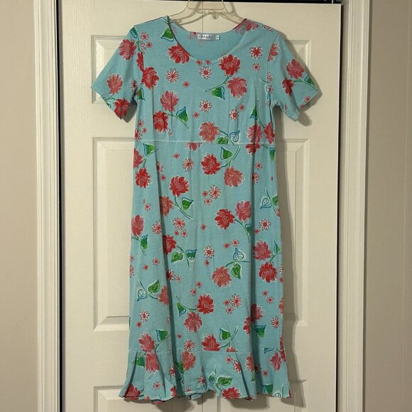 fresh produce | Dresses | Fresh Produce Sz X Blue Floral Short Sleeve ...
